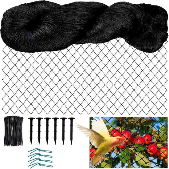 Vogelbeschermingsnet - 75 m x 15 m - volièreget met 6 cm - net voor ...