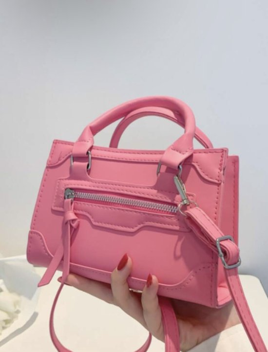 Handtas - Schoudertas - Roze - Trendy - PU leer - Dames tas | bol