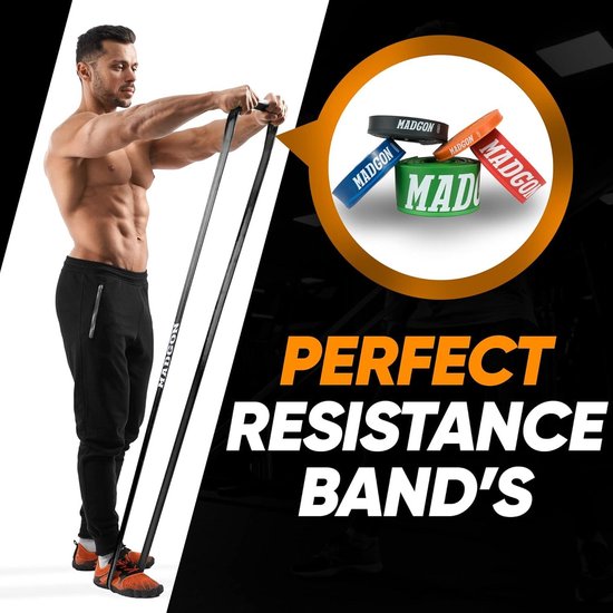 Elastische krachttraining banden set voor alle spiergroepen - robuust ...