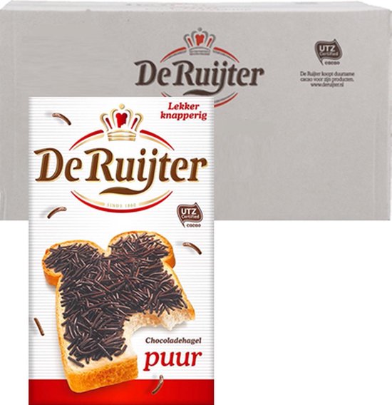 De Ruijter - Chocoladehagelslag Puur - 18 x 390 gram | bol