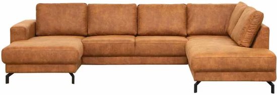Hoeksalon Diano Preston Cognac | U-zit | Ottoman Rechts | bol
