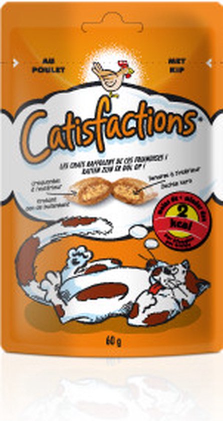 Catisfactions Kattensnoepjes - Kip - Kattensnack - 60 g - 1 zakje | bol