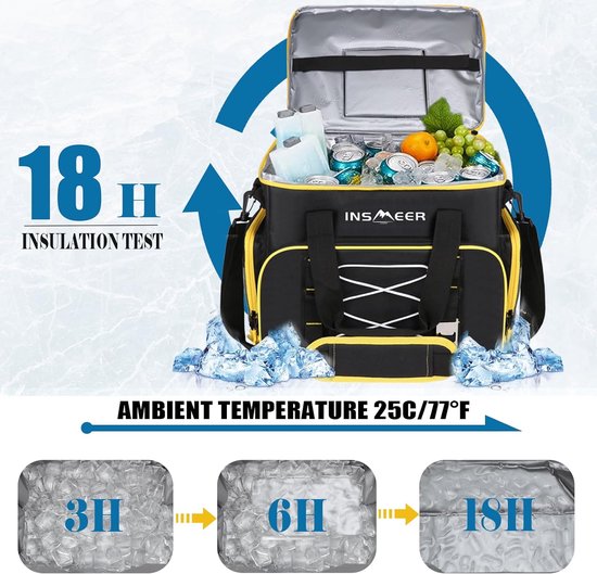 55 Cans Soft Cooler inklapbare harde bodem geïsoleerde lekvrije ijskist ...