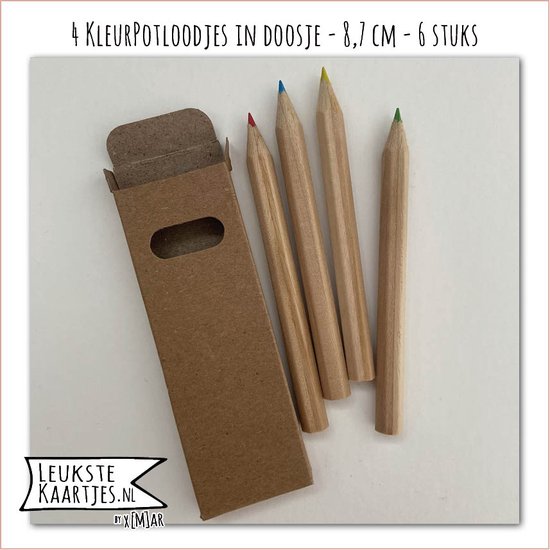 Uitdelers -> 6 doosjes met 4 Mini KleurPotloodjes 8,7 cm - No:03 ...