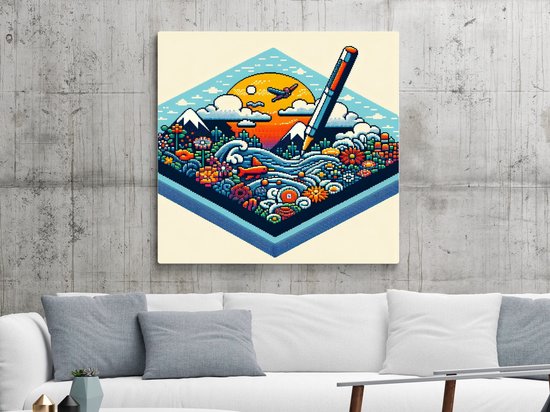 Pixel art relief schilderij | Pixelige reliefkunst: een kunstzinnige ...