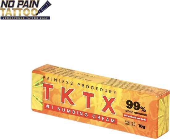 NO PAIN TATTOO ® TKTX - Goud 99% - Tattoo crème - verdovende Creme ...