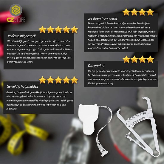 Huidplooimeter Kit - LEVENSLANGE GARANTIE - Nauwkeurige Metingen ...