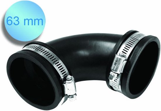 Aquaking Pipeconx Rubberen Knie 63 mm - Rubber - PVC - Koppeling | bol