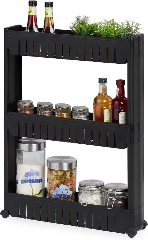 3 etages smal opbergrek voor keuken en badkamer - kunststof - HBD ...