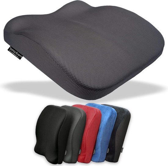 Memory Foam Voorgevormd 2in1 Seat Rugkussen - Verminder Rugpijn Thuis ...