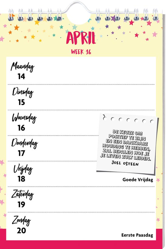 Positieve gedachten weekkalender - 2025 | bol