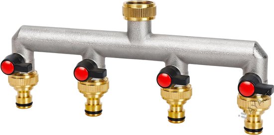 4-weg kraanwaterverdeler, 4-weg verdeler water 3/4 inch messing ...