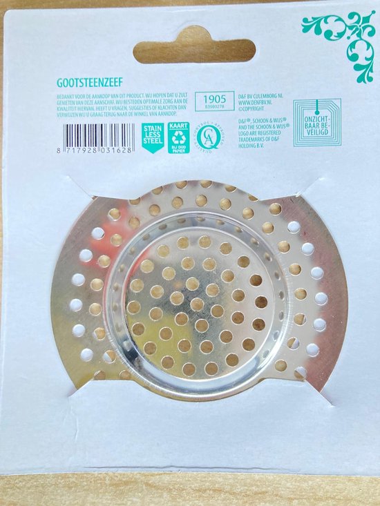 Gootsteen zeef groot 1 stuks RVS | bol