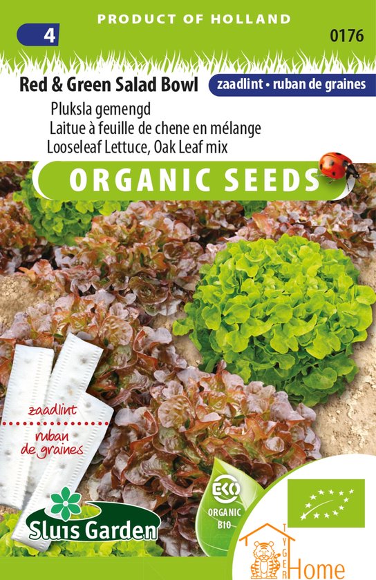 Red & Green Salad Bowl Pluksla Gemengd Zaden: Kweek Voedzame, Heerlijke ...