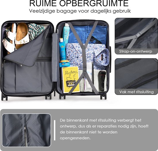 TAN.TOMI Reiskoffer 95L – Grote Trolley Koffer met 4 Wielen ...