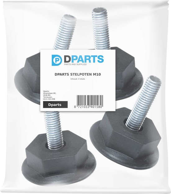 4x Dparts stelvoetjes - M10 x 35mm - vaste stelschroef - stelvoeten ...