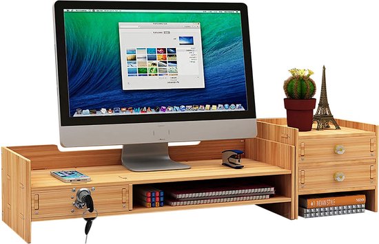 Gran Vida® - Monitor Standaard - Houten Bureau Organizer - Comfortabele ...