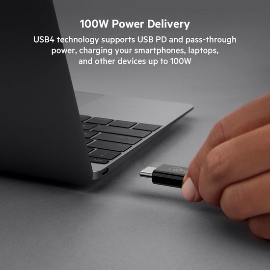 USB C - USB4 kabel 40 Gbps Power Delivery 100W USB-IF gecertificeerd ...