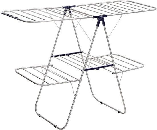 Droogrek - Met Uitklapbare Kanten - Stabiel & Veilig - 2 Lagen - 171 CM ...