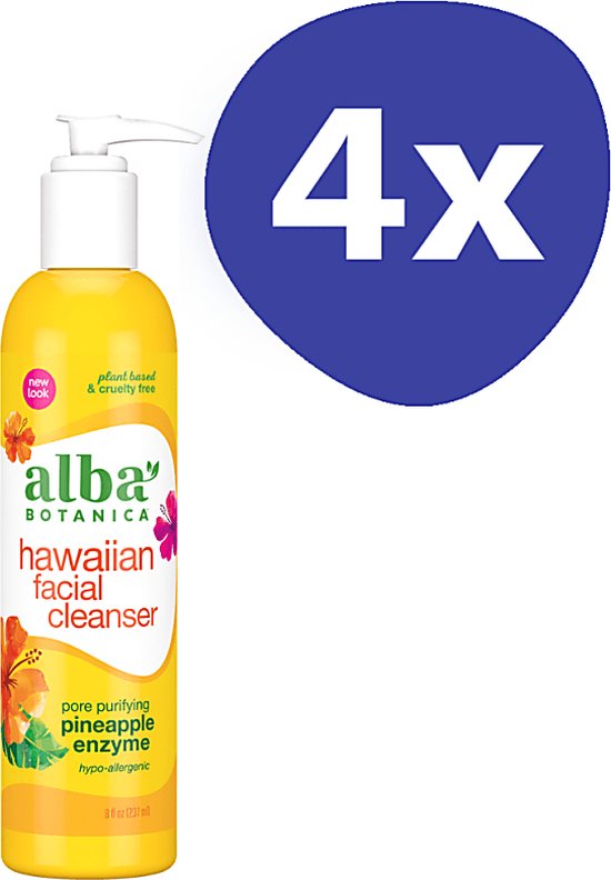 Alba Botanica Hawaiian Facial Cleanser - Ananas & Papaja - 4x 230ml | bol
