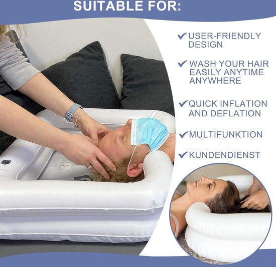 Haarwasbak draagbaar opblaasbare shampoo-wastafel diep haarwasbak bedlegerigen... | bol