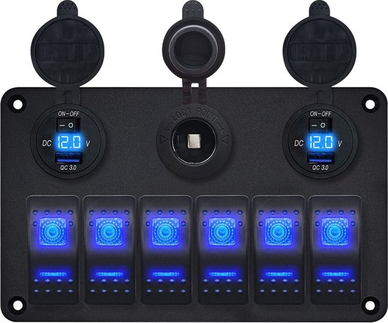 ProRide Schakelpaneel 12V voor Auto/Boot - USB Stopcontact met ...