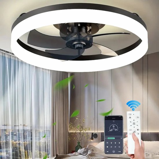 LuxiLamps - Crystal Ventilator Lamp - Plafondventilator - Met Dimmer ...