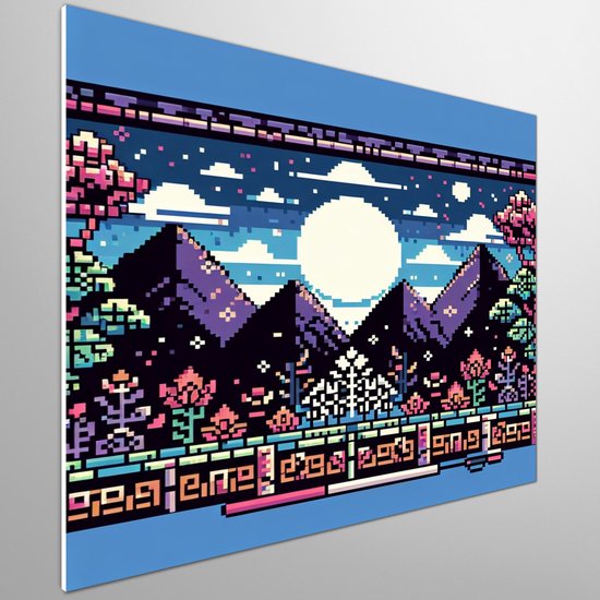 Pixel art relief schilderij | Digitaal verweven reliëf: een pixelige ...