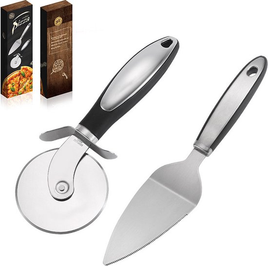 Pizzasnijder Set - Ergonomische Pizzaschep & Pizzames - Robuust ...