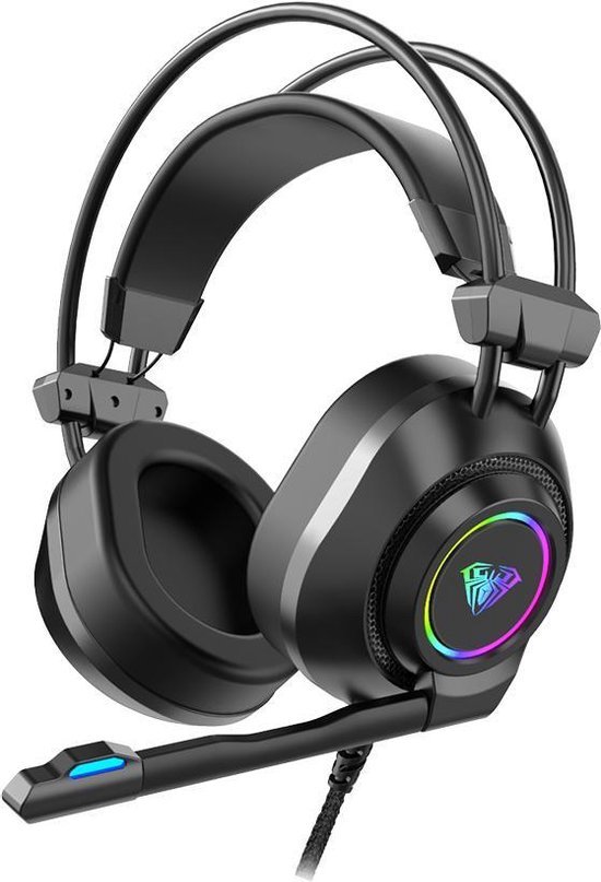 AULA S600 USB RGB Verlichting Gaming headset - 7.1 Surround Sound ...