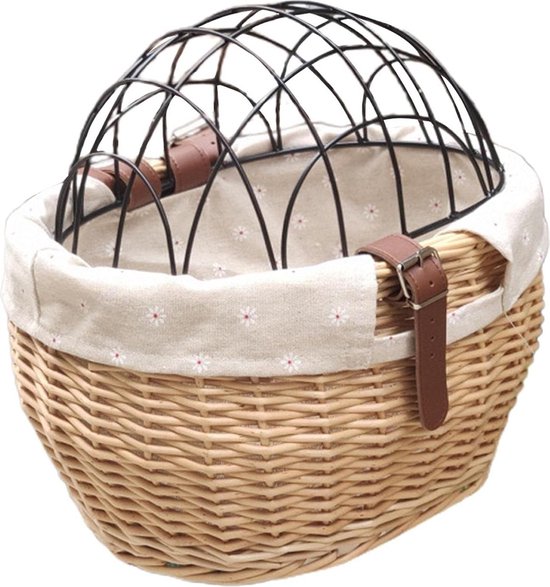 Hondenfietsmand elektrische fiets - Fietsmand voor huisdieren - Rieten ...