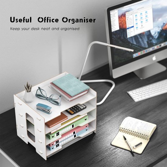 Archieflade voor opgeruimde A4-organizer - bureau 4-laagse document bak ...