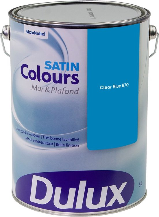 Dulux Colours Mur & Plafond Satin Mix - Clear Blue B70 - 5 L | bol