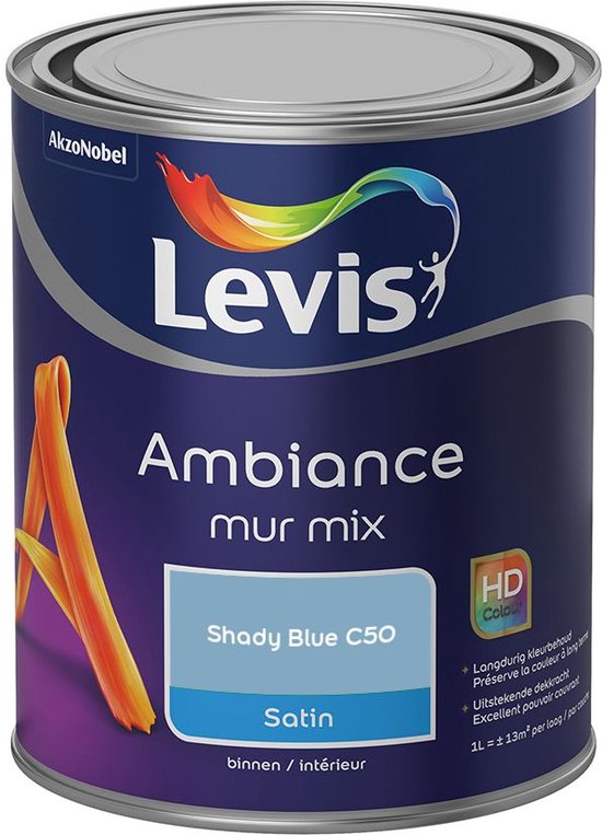 Levis - Ambiance Mur Satin Mix - Shady Blue C50 - 1 L | bol