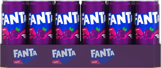 Frisdrank Fanta Cassis blik 330ml - 24 stuks | bol