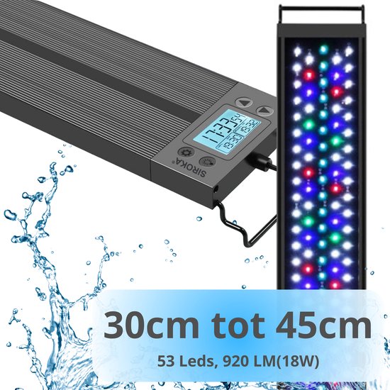 AquaKonings - Aquarium lamp - LED Aquariumverlichting - Dimbaar - Timer - 30 tot 45cm | bol