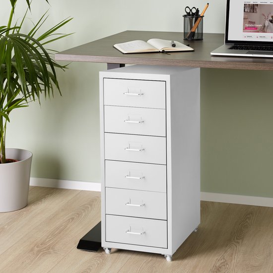 tectake® Metalen Rolcontainer | Kantoormeubel voor Bureau | Bureau ...