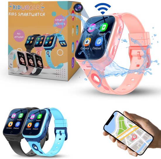 KidWorld Smartwatch Kinderen | Met HD-camera, GPS en 4G Verbinding ...
