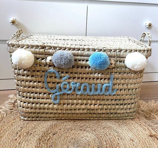 Opbergmand - Rieten mand - 60cm - Speelgoed - Opbergen - Mand met naam ...