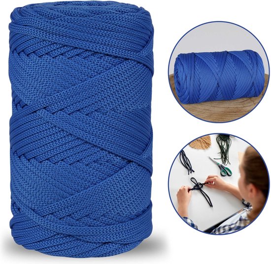 Korenblauw platte polyester koord 5mm - 100m | bol