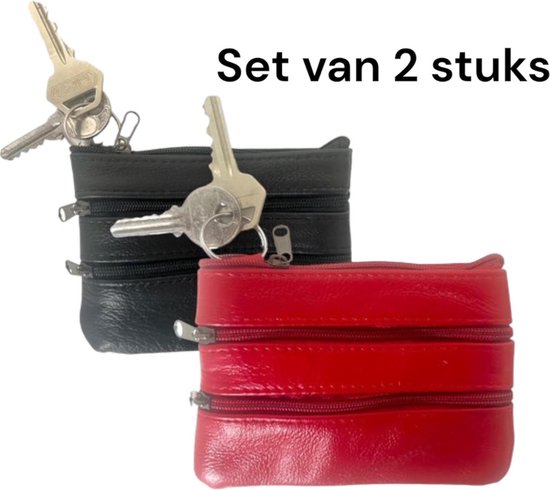 THL Design - Leren Sleuteletui - Sleuteltasje - Mini Portemonnee - 2 ...