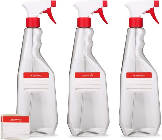 3 x 750 ml spuitflessen van PET-kunststof, spuitflessen met ...