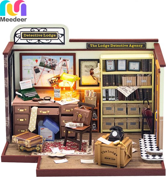 Meedeer Miniatuur Huis Kits,Miniatuur bouwpakket,Magic Lodge Detective ...