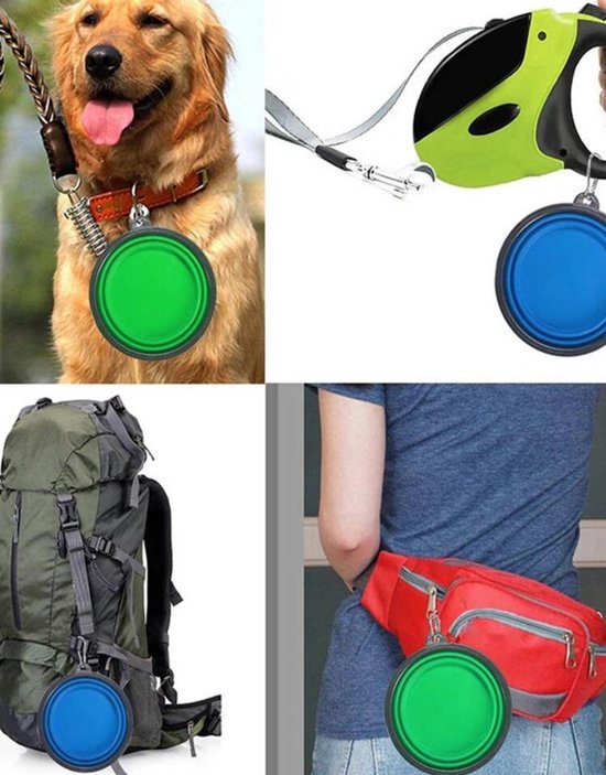 honden en katten voer of drinkbak - meeneem baar - siliconen - zwart | bol