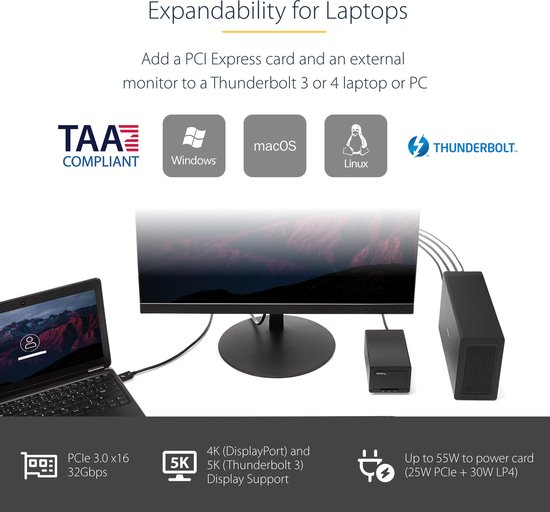 StarTech Thunderbolt 3 naar PCIe behuizing met DP - PCIe x16 | bol