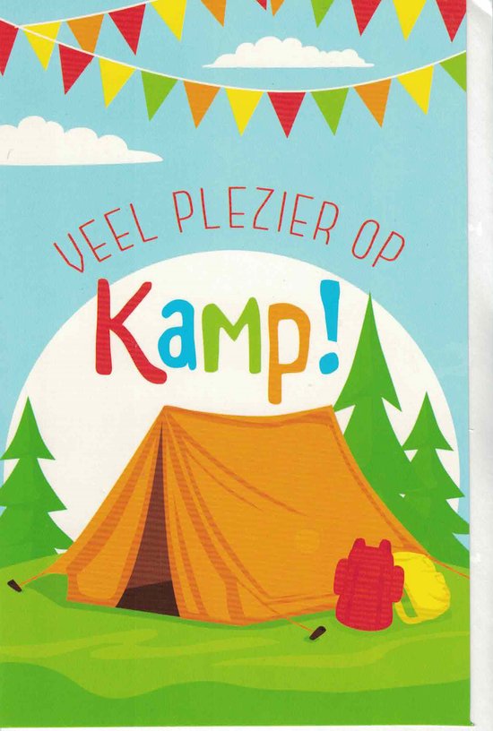 wenskaarten - op kamp - schoolkamp - tentenkamp - set van 3 | bol