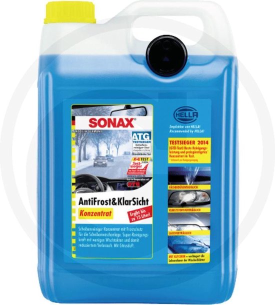 Sonax Antivries & ruitensproeier vloeistof concentraat met citrusgeur - 5 Liter | bol