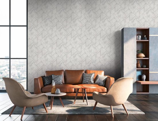 INDUSTRIEEL BETONLOOK BEHANG - Licht Grijs - Industrieel behang - AS ...