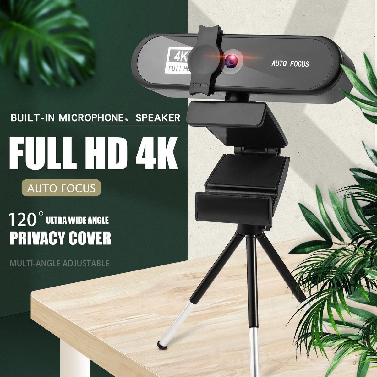 Professionele 4K Webcam – 4K Ultra HD - 8 Megapixel - 3840P - Autofocus ...