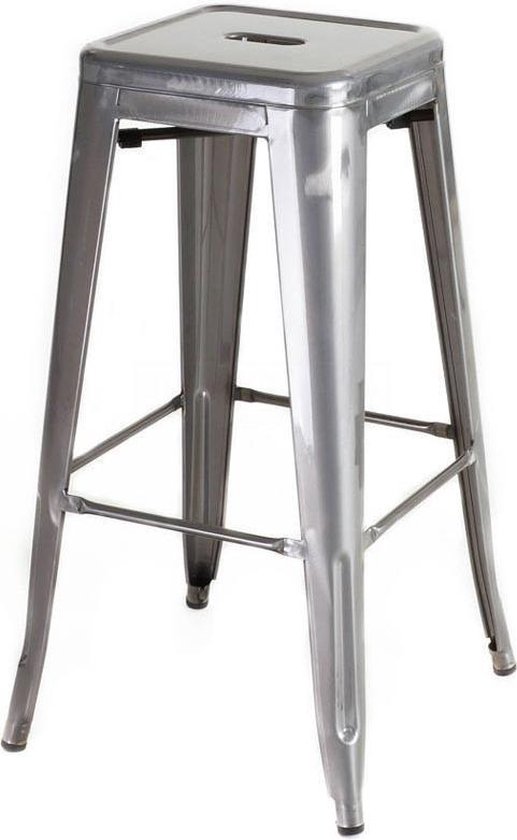 Marlie metalen barkruk Industrieel metaal - 77 cm hoog - barkruk ...